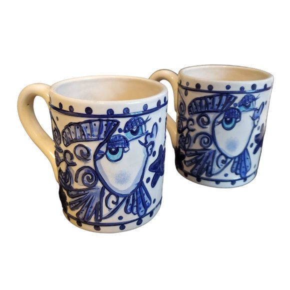 Blue Sky | Dining | Diane Blue Sky Kissing Fish Stoneware Mugs Ceramic ...